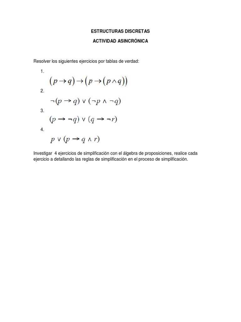 ESTRUCTURAS DISCRETAS - Actividad2 | PDF
