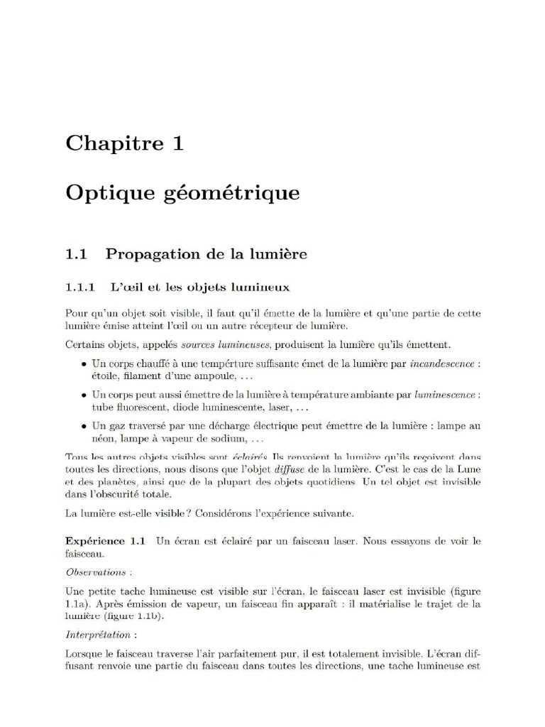1 Optique Geometrique | PDF