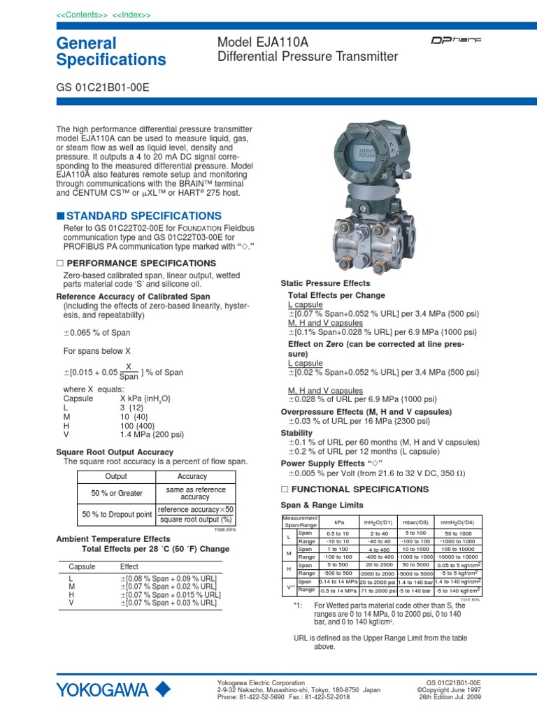 Yokogawa DPIT Model | Download Free PDF | Pressure Measurement ...