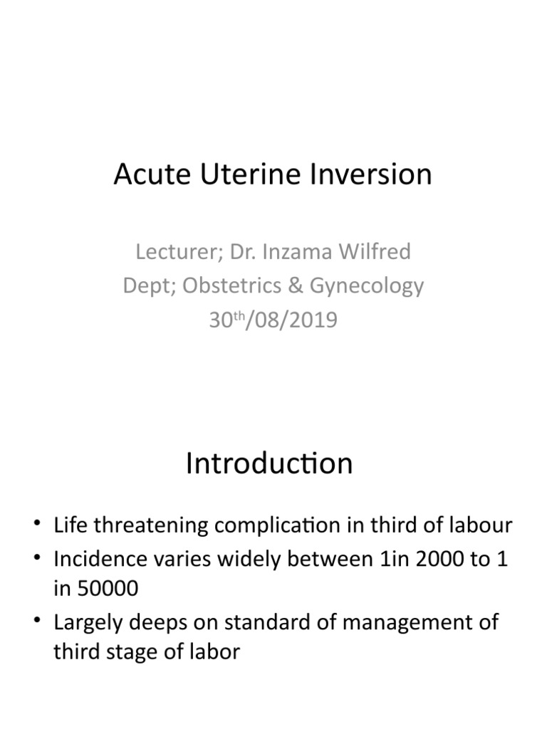Acute Uterine Inversion | PDF | Uterus | Childbirth