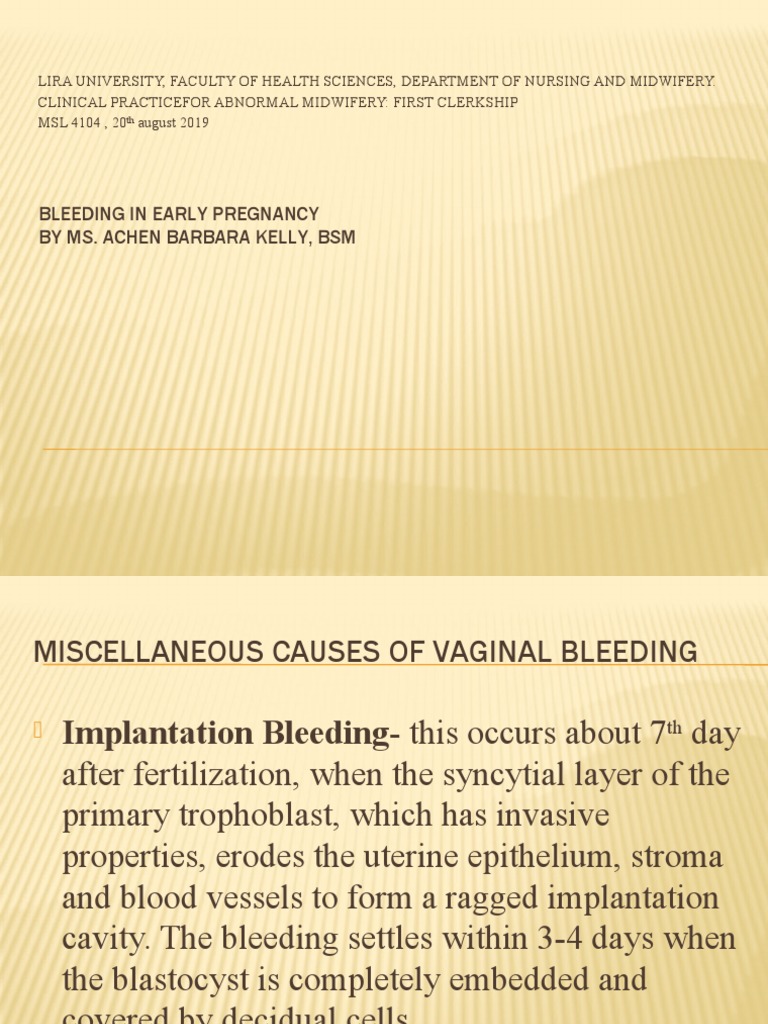 Early Pregnancy Bleeding Insights | PDF | Miscarriage | Pregnancy