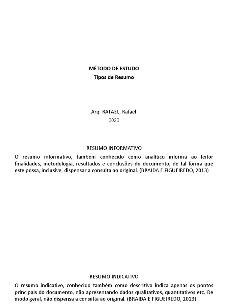 Tipos de Resumo | PDF