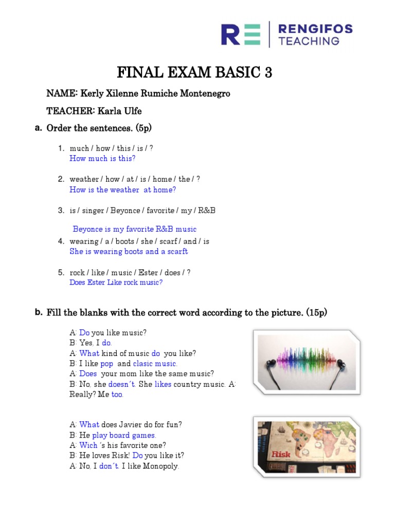 Basic 3 Final Exam Download Free Pdf Linguistics Linguistic