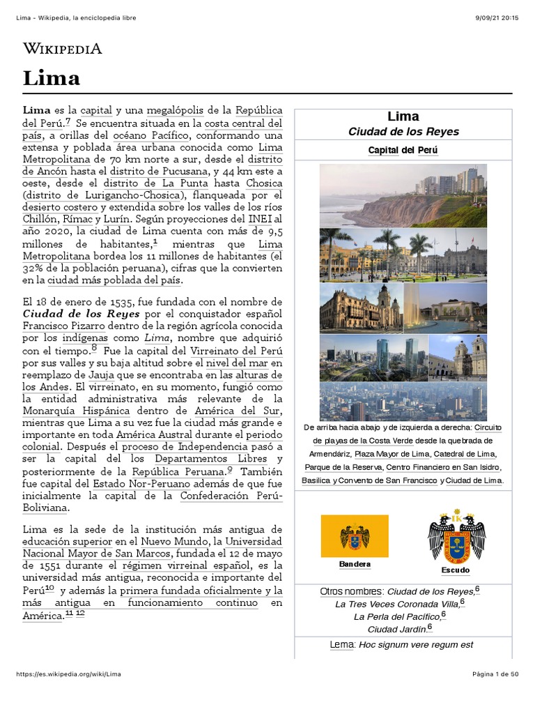 Lima Historia | PDF | Lima | Perú