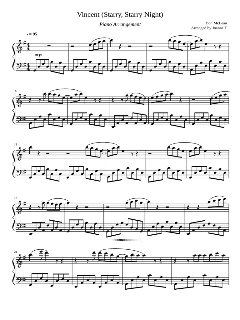 Vincent Starry Starry Night | PDF