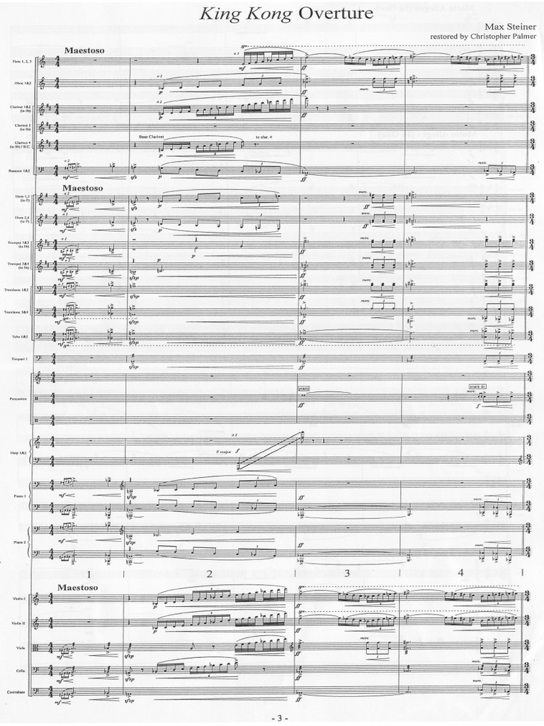 Max Steiner - King Kong Overture Full Orchestra | PDF