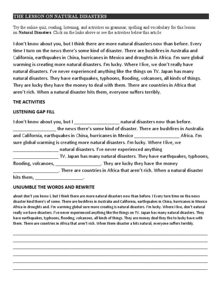 Understanding Natural Disasters | PDF | Natural Disasters | Tropical ...