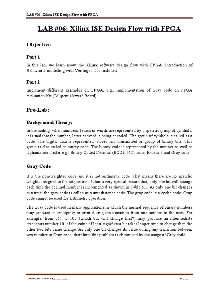 Xilinx ISE FPGA Design Flow Lab | PDF | Field Programmable Gate Array | Binary Coded Decimal
