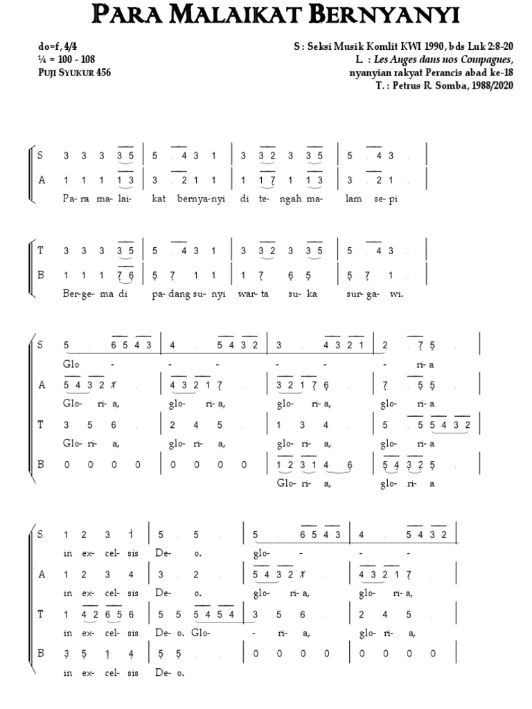 SATB - para Malaikat Bernyanyi (PS 456) | PDF | Metode & Bahan Ajar
