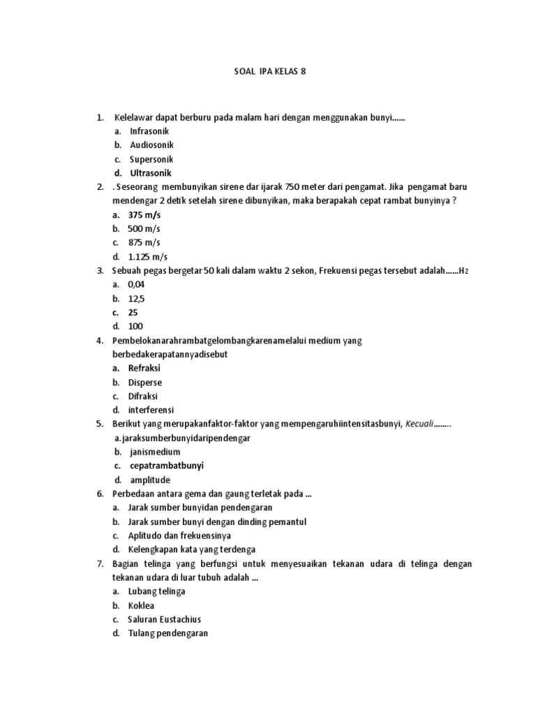 Chandra SOAL KELAS 8 Bu Ros | PDF