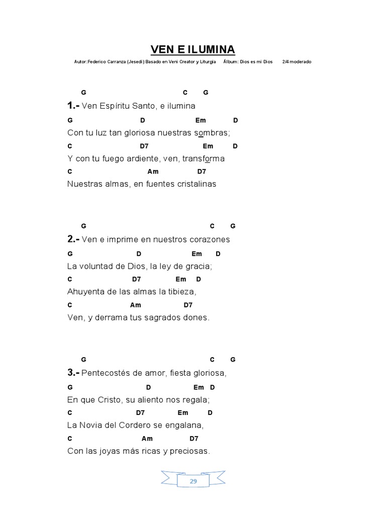 ZESP VEN E ILUMINA Acordes | PDF | Pentecostés | Teología sistemática