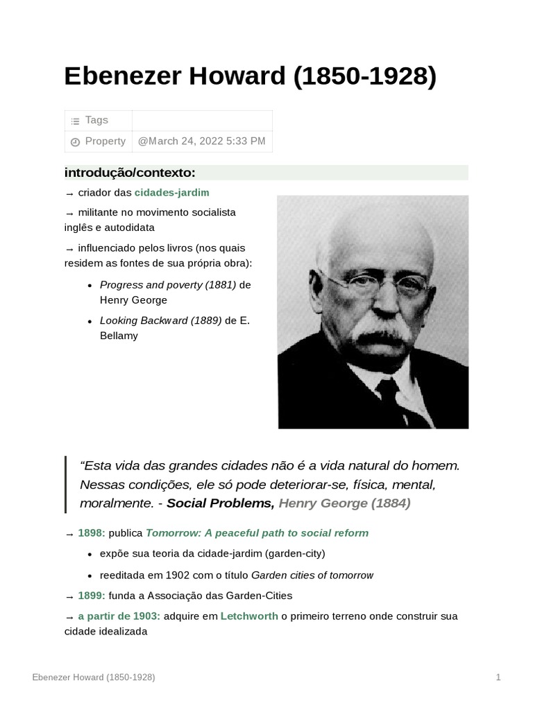 Ebenezer Howard (1850-1928) | PDF