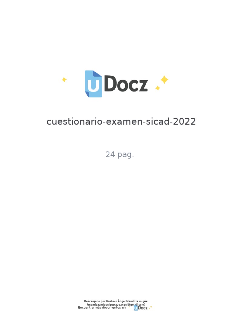 Cuestionario Examen Sicad 2022 298836 Downloable 1091641 | PDF | Farmacia | Medicamentos con receta
