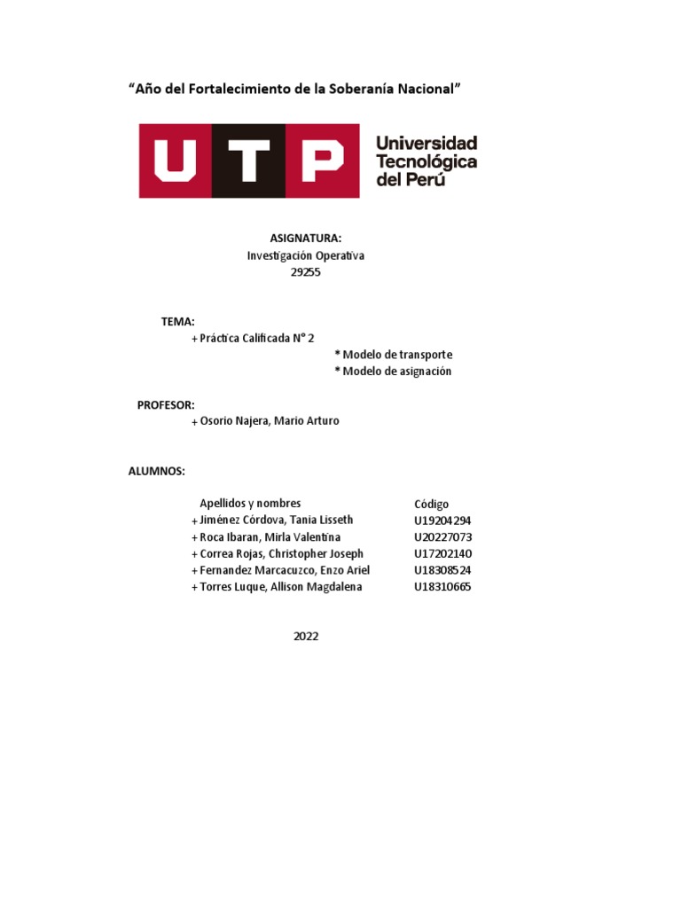 2da PC Grupo 02 Inv Ope | PDF