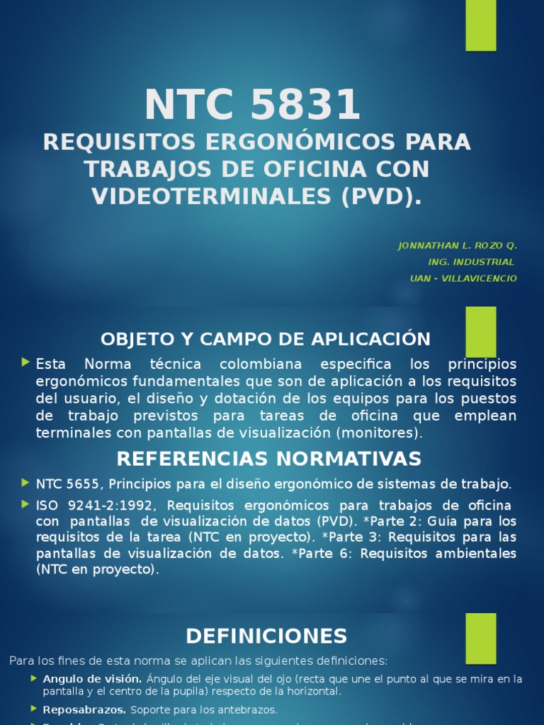 NTC 5831 | PDF | Factores humanos y ergonomía | Diseño