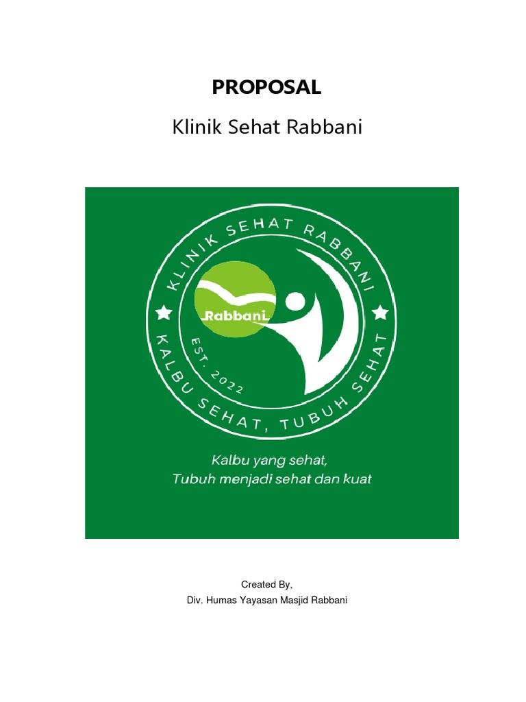Proposal Klinik Sehat Rabbani | PDF