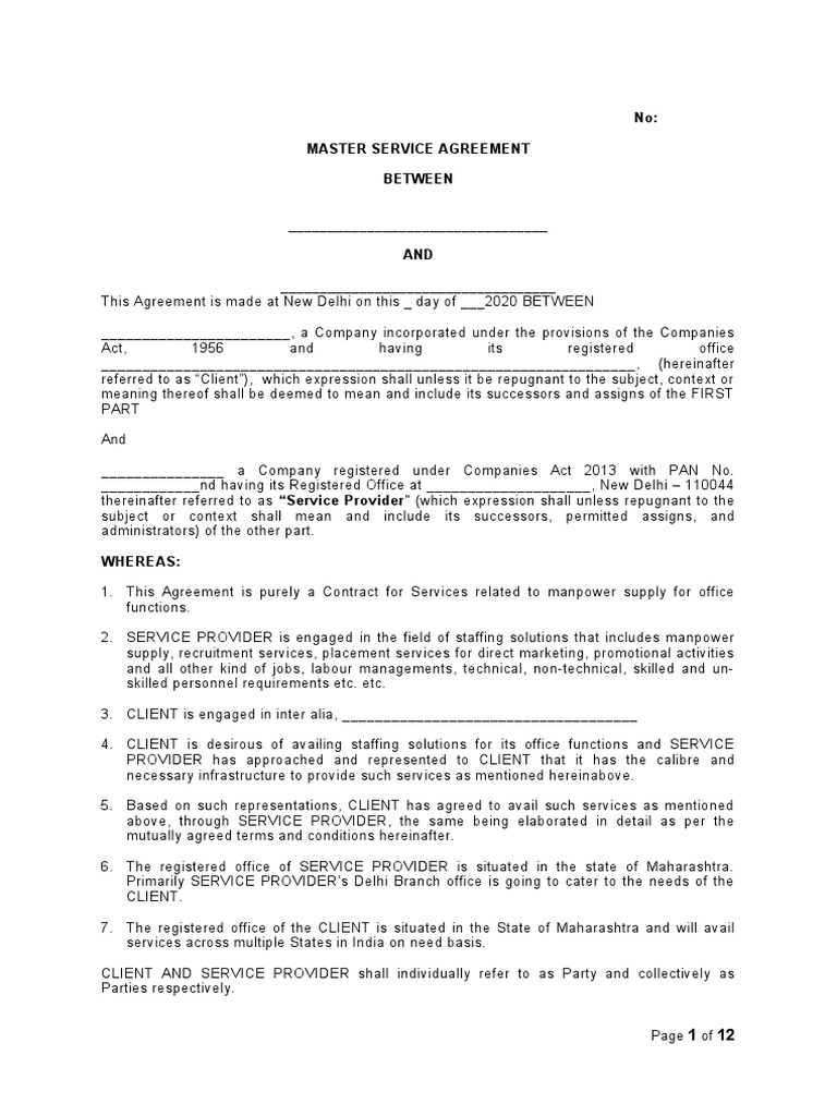 Managed Services Agreement Template | PDF | Taxes | Trade Secret