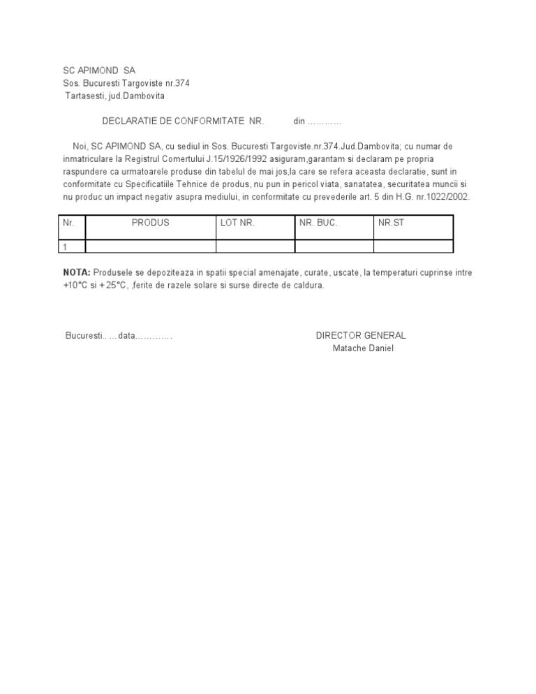 Formular Declaratie de Conformitate[1]