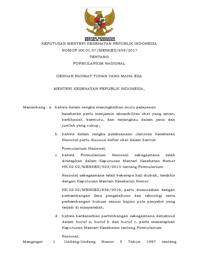 Formularium Nasional 2017 | PDF