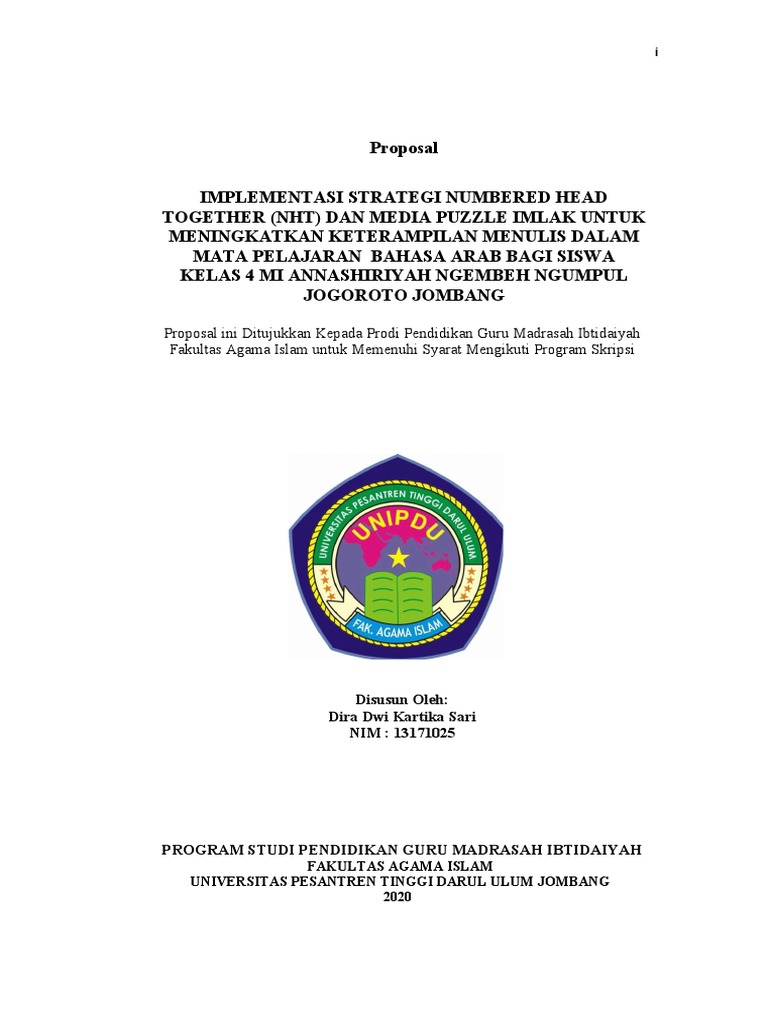 Dira Dwi Kartika Sari (1317025) Proposal PTK | PDF