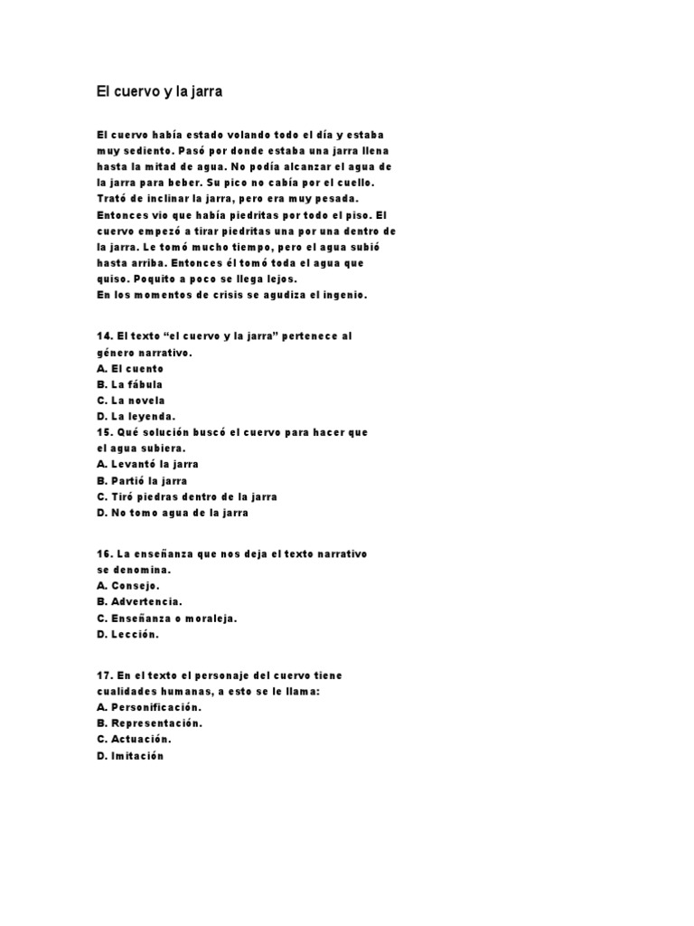El Cuervo y La Jarra | PDF
