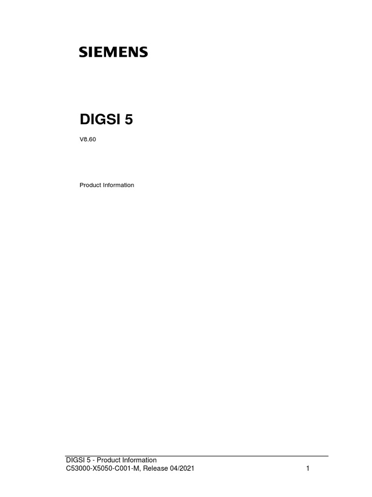 Product Information DIGSI 5 V08.60 | Download Free PDF | Installation ...