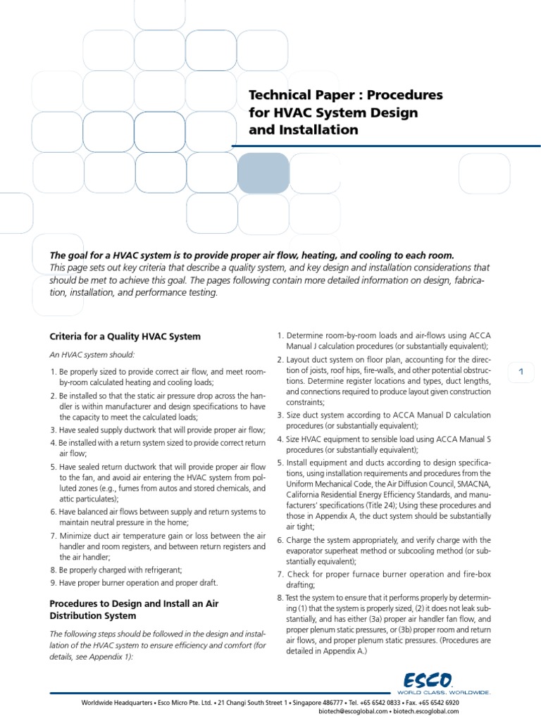 Edu HVAC Procedures v1 Web | PDF | Duct (Flow) | Hvac