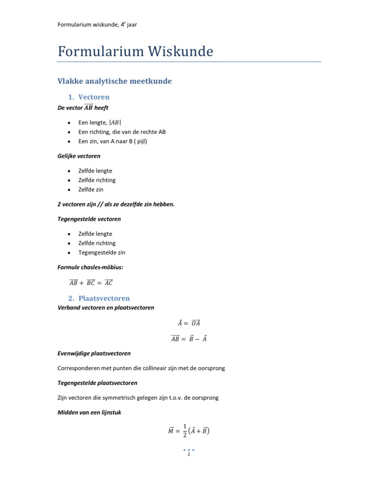 Formularium Wiskunde | PDF