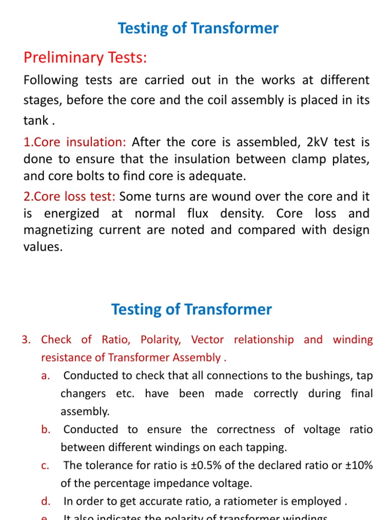 Testing of Transformer | PDF | Transformer | Capacitor