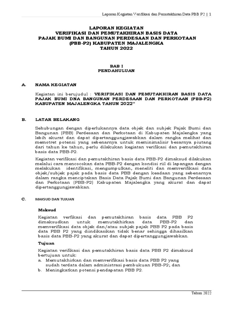 Laporan Pemutakhiran Data | PDF