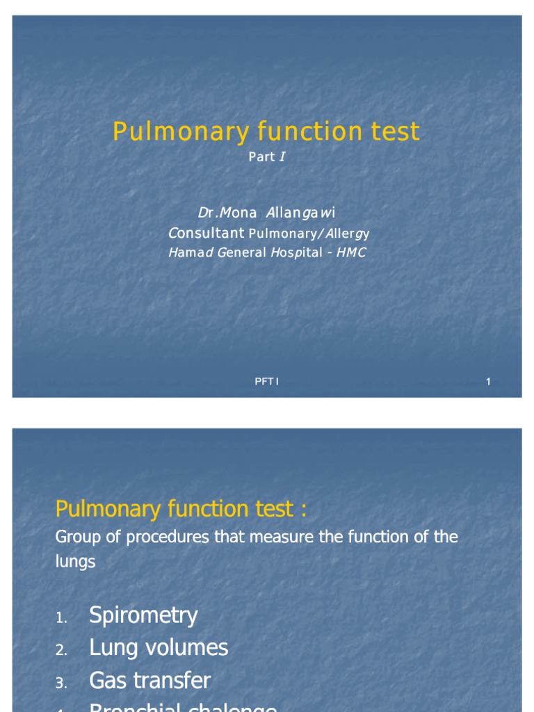 Pulmonary Function Test Part 1 PPTDR Mona Allangawi | PDF | Lung ...