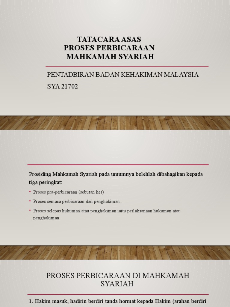 Prosedur Perbicaraan Mahkamah Syariah | PDF