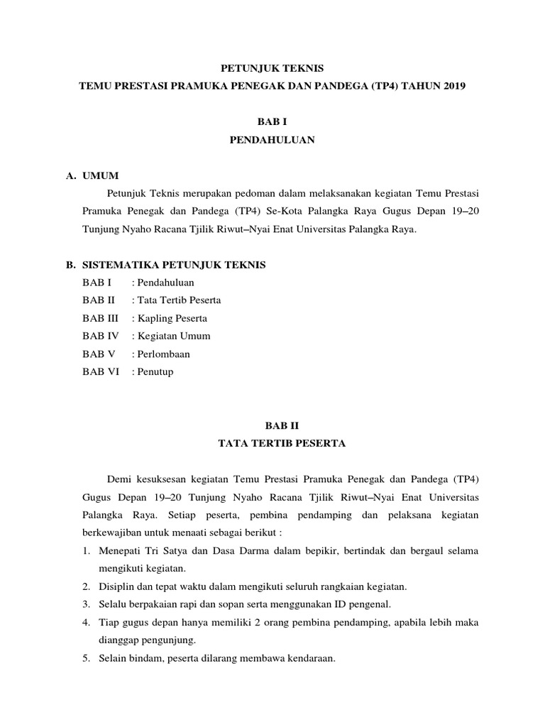 Juknis TP4 | PDF