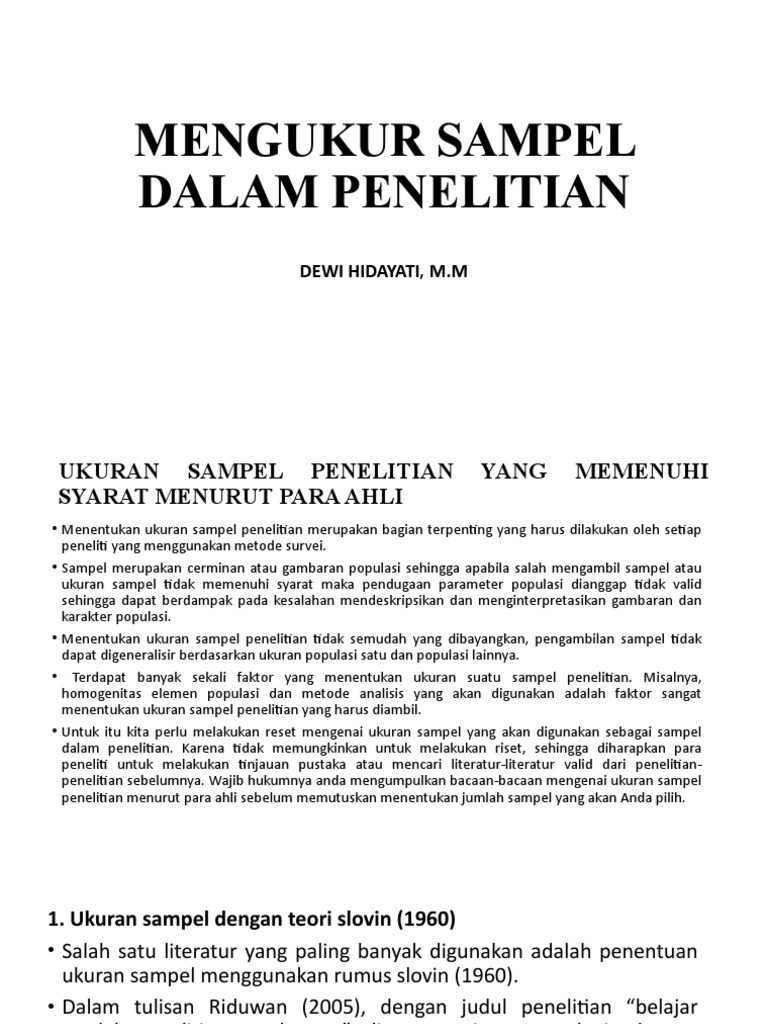 Ukuran Sampel (SPSS) | PDF