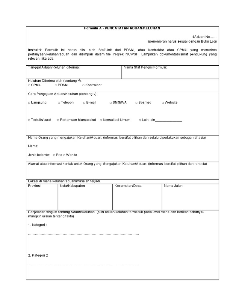 Form Aduan | PDF