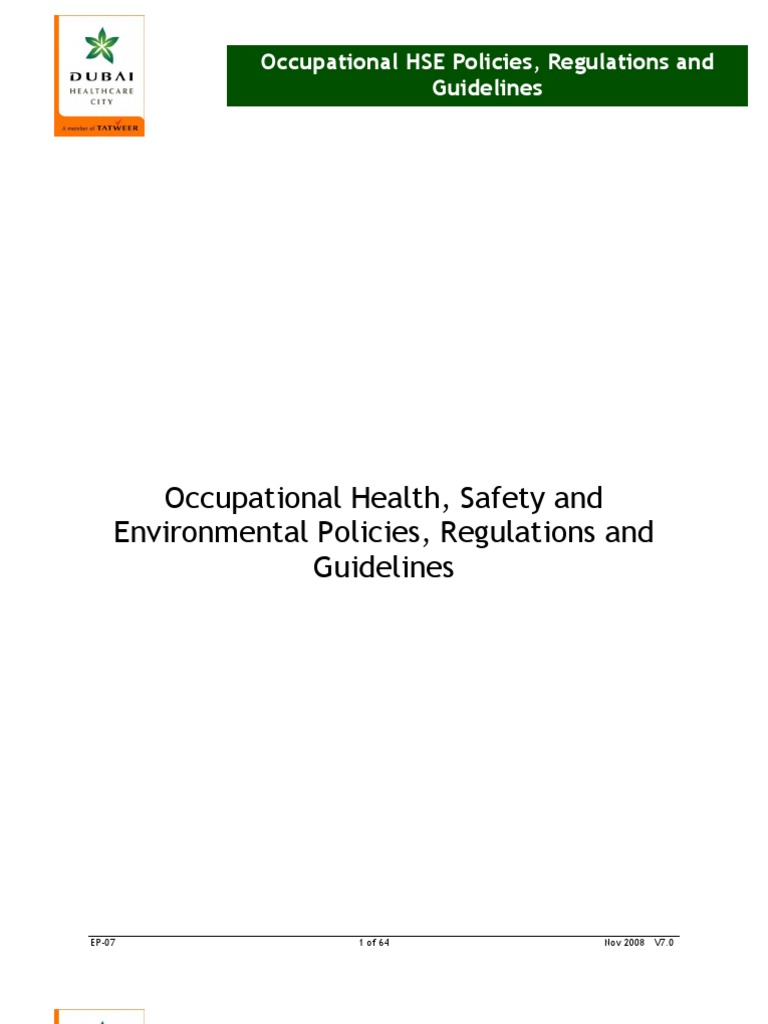 DHCC OHSE Policies Regulations & Guidelines EP-07 v6.0 | PDF ...