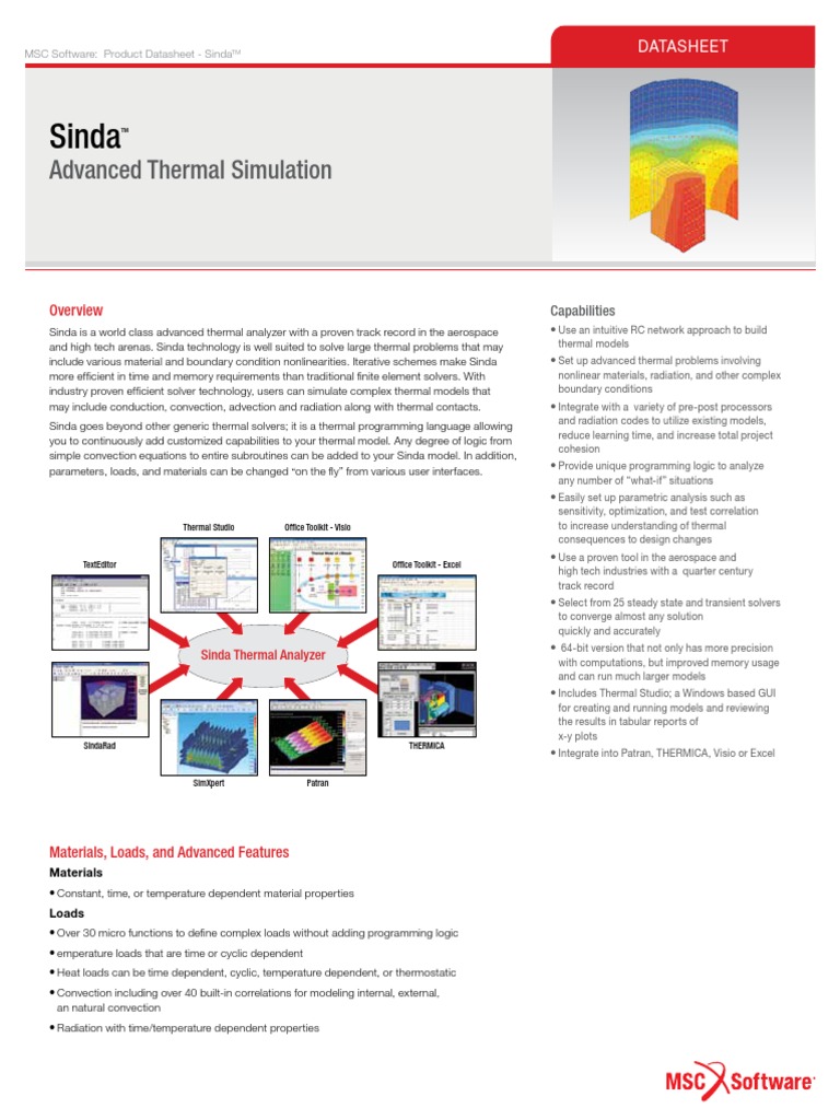 Sinda: Advanced Thermal Simulation | PDF | Databases | Computer Programming