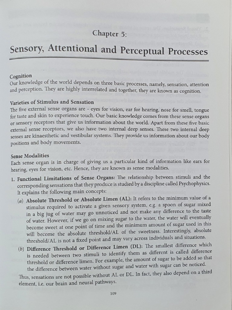 Chapter 5 Notes Psychology Class 11 | PDF
