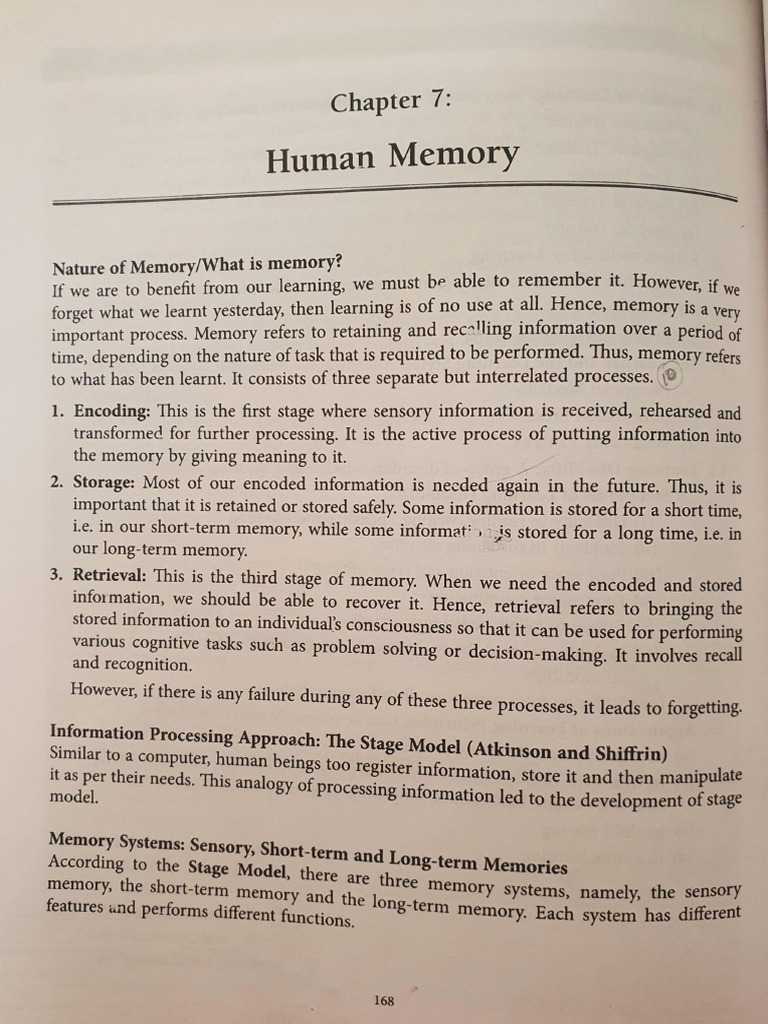 Chapter 7 Human Memory | PDF