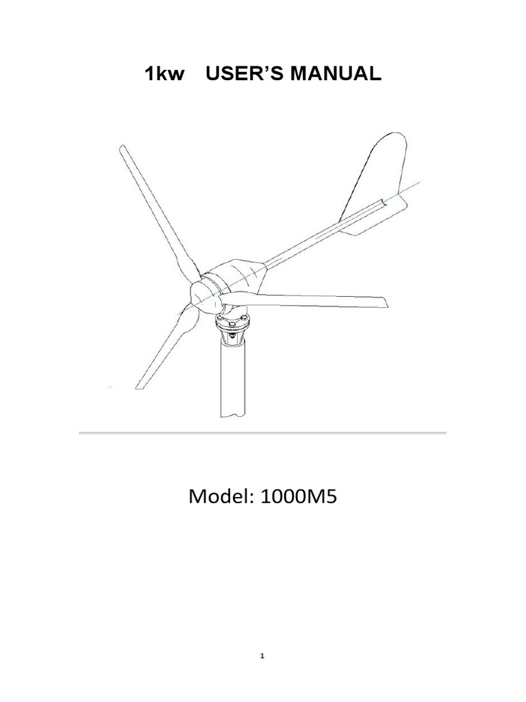 1KW Horizontal Users Manual | PDF | Nut (Hardware) | Wind Turbine