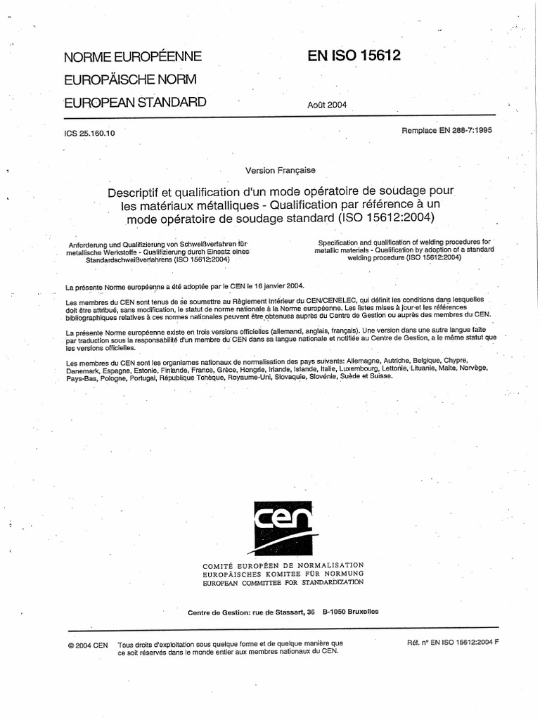 EN ISO (F) (Welding Procedure) | PDF