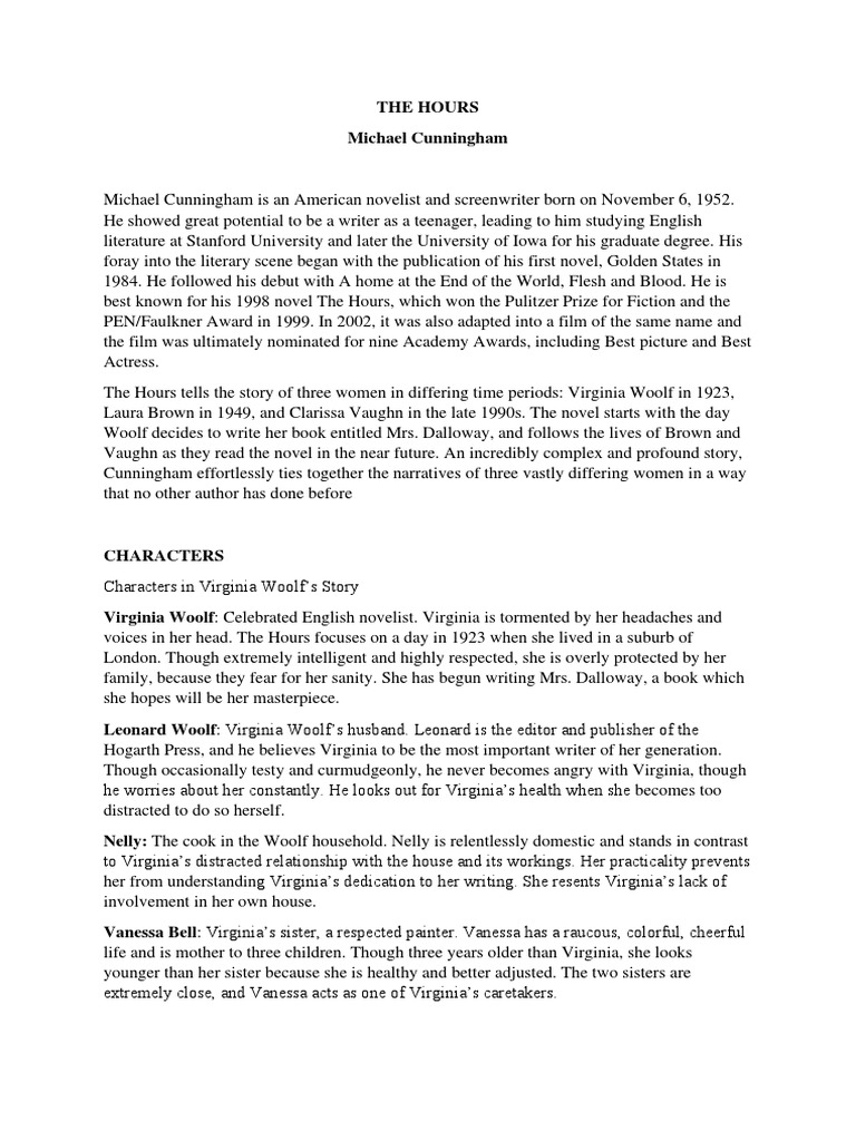 The Hours: A Novel Overview | PDF | Mystery, Thriller & Crime Fiction ...