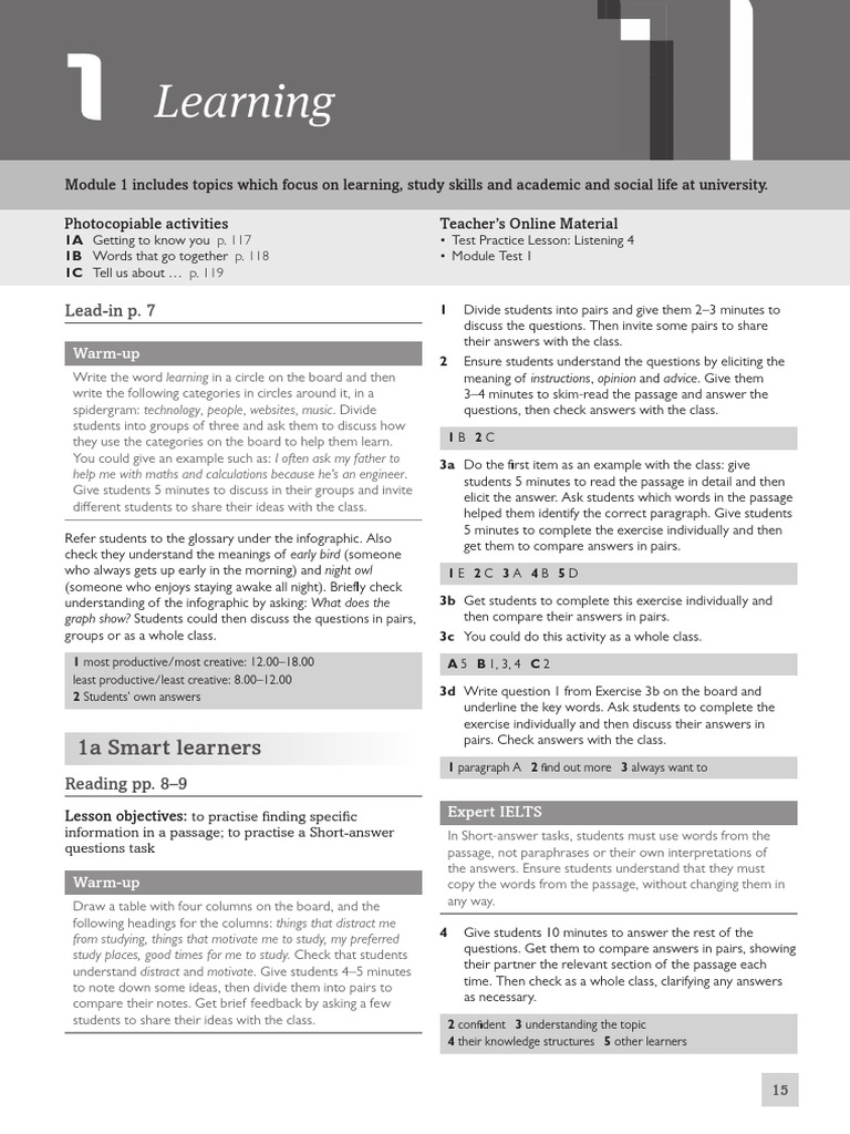 Learning: 1a Smart Learners | PDF | Question | Vocabulary