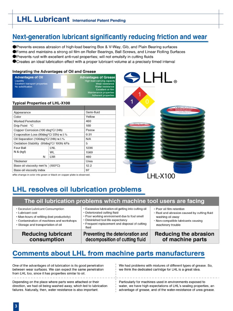 Grease LHL X100 - Cartuccia 700 CC | PDF