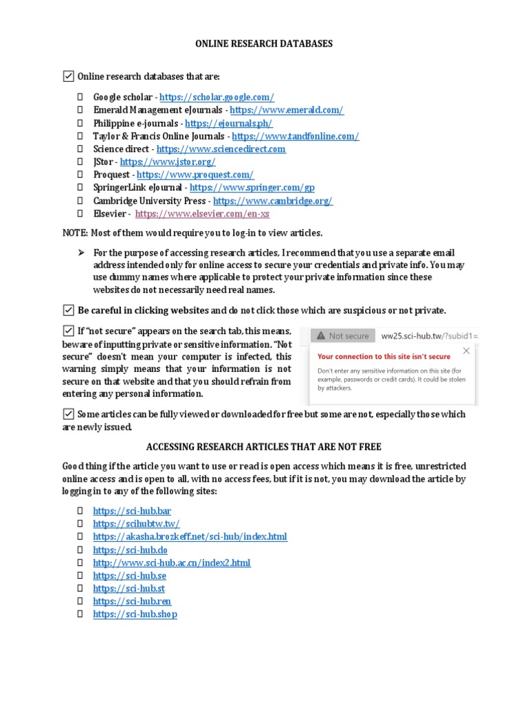 Online Research Databases | PDF | Digital Object Identifier | Academic ...