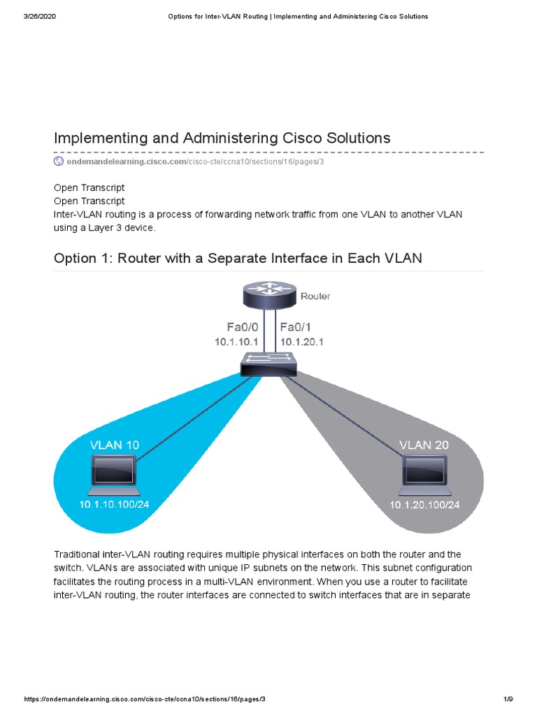 3-Options For Inter-VLAN Routing - Implementing and Administering Cisco Solutions | PDF | Router ...