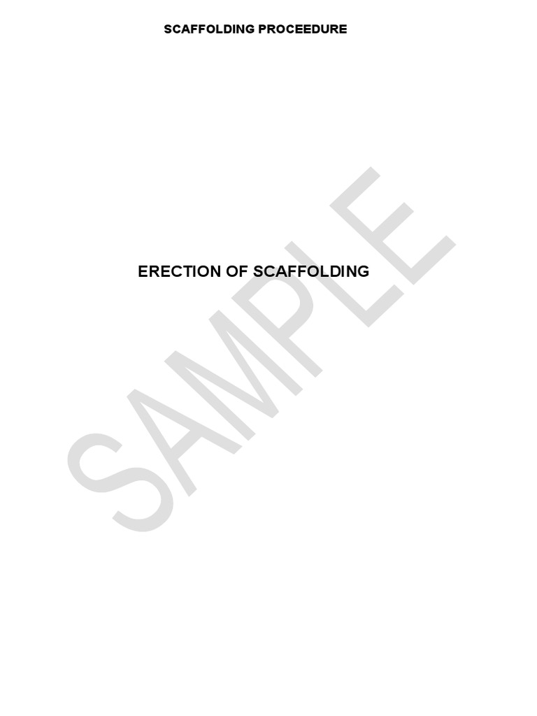 Method Statement For Erection of Scaffolding (SAMPLE) | PDF ...