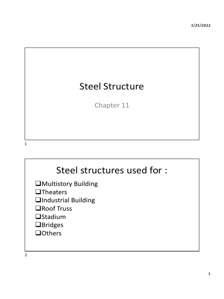 Chapter 11 Steel Structures | Download Free PDF | Structural Steel | Column