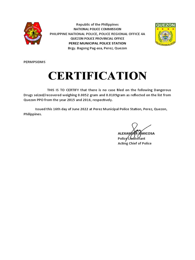 Certificate of NO Case Filed | PDF