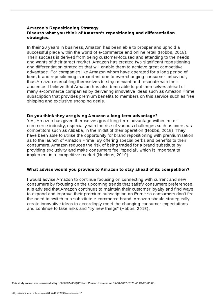 Amazon's Repositioning Strategy Discuss What You Think of Amazon's ...